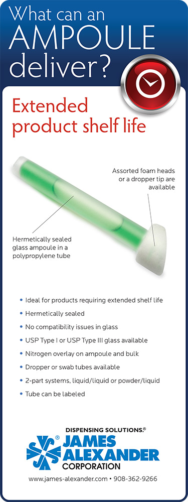 Glass Ampoule Packages for Single Use, Tamper Resistant Packaging